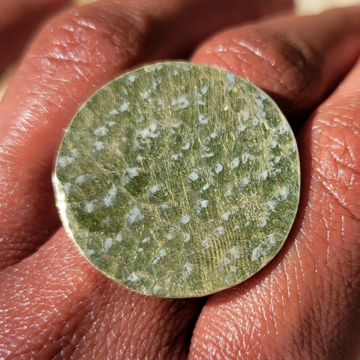 Small Hammered Circle Adjustable Brass Ring- african jewelry | Shop Kamawe